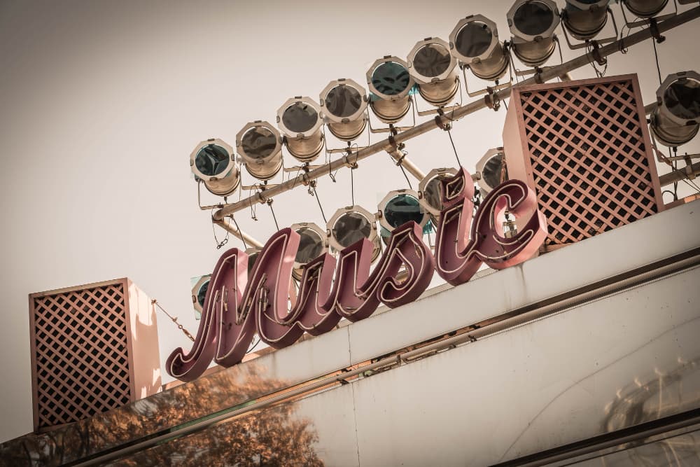 image of lighted signs